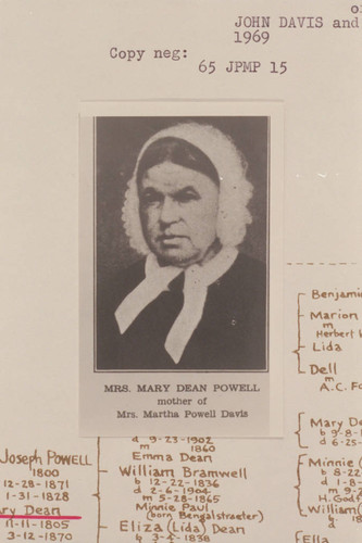 Mary Dean Powell, wife of Rev. Joseph Powell and mother of John Wesley Powell — Calisphere