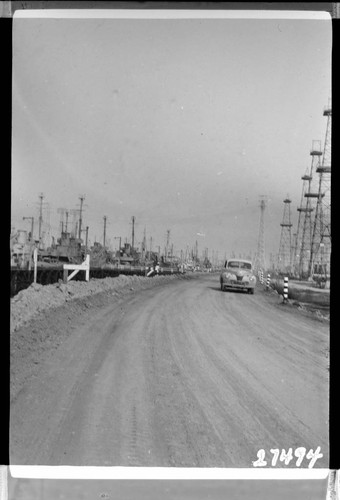 Long Beach Steam Station, Plant #3 - Looking east along U. P. Road dike ...