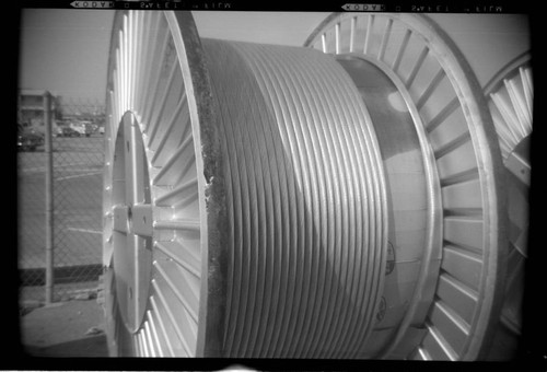 Laguna-Bell Transmission Line - Spools of conductor — Calisphere
