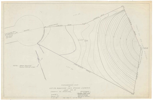 Lot 24 Topographic Map, Rancho Las Posas Estates Unit No. 4 — Calisphere