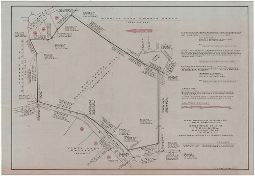 Survey Map of Portions of Sections 17 and 18, T2N R18W, Rancho Simi ...