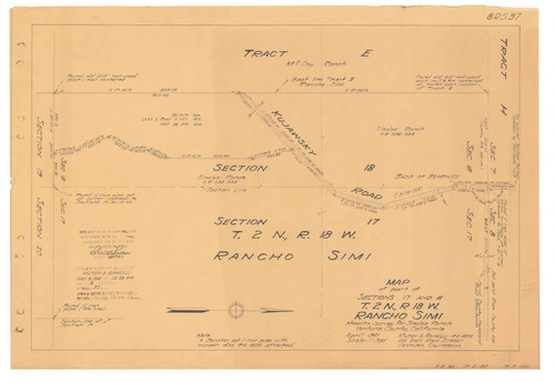 Survey of Sections 17 and 18 T2N R18W Rancho Simi — Calisphere