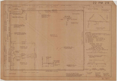Parcel Map of Division of Tracts 2 and 3, Subdivision 53, Oxnard ...