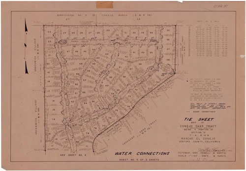 Tie Sheet Map of Conejo Oaks Tract, Rancho El Conejo (3 of 3) — Calisphere