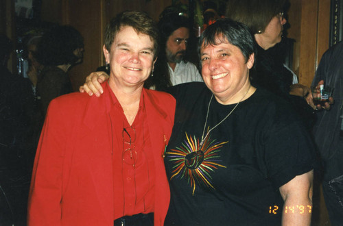 Sheila Kuehl (left) and Judy Abdo, December 14, 1997 — Calisphere