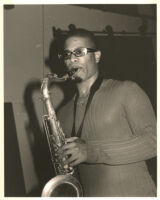 David Sanchez playing the saxophone in Los Angeles, December 2000 ...