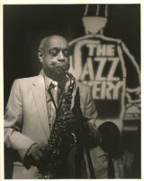 Benny Carter playing sax at the Jazz Bakery in Culver City, California ...