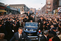 President Lyndon Johnson and Attorney General Robert F. Kennedy greet a ...