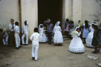 Oaxaca, children dressed in ceremonial attire, 1982 or 1985 — Calisphere