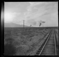 Railroad tracks stretching between Beaumont and Indio, Palm Springs ...