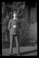 H. H. West Jr. poses wearing a uniform, Glendale, 1936 — Calisphere