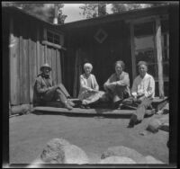 Neil Wells, Mertie West, Frances West Wells and H. H. West, Jr. sit on ...