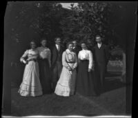 Mertie Whitaker poses with a group, Fresno, 1901 — Calisphere