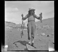 Elizabeth West poses with fish caught in Convict Creek, Mammoth Lakes ...