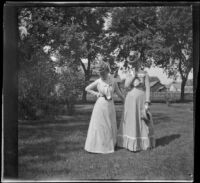 Edith Parsons and Nella Brydolf pose together, Burlington, 1900 ...