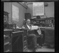 Thomas McCaffery in his office at the Southern Pacific Railroad Arcade ...