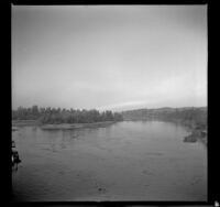 Willamette River flowing through Salem, Salem, 1942 — Calisphere