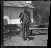 Charlie Mertz posing at Nichols Ranch, Santa Ana, about 1899 — Calisphere