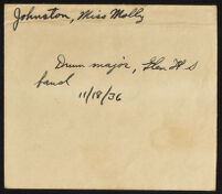 Handwritten description of photograph of Molly Johnston, 1936 — Calisphere