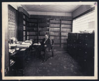Research attorney in the Walter L. Gordon, Jr. office library, 1940s ...