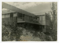 Mosk House, view of balcony overlooking Griffith Park, Los Angeles ...