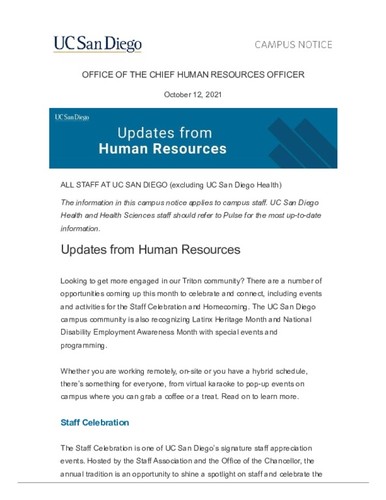 Updates from Human Resources — Calisphere