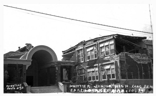 Whittier school quake damage — Calisphere