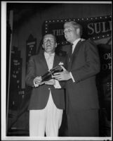 Ed Sullivan and Paul Hampton in Senior Prom, 1958 — Calisphere