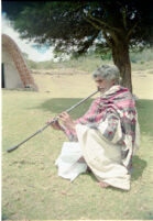Toda man from Kotanad, Kotatu, plays a bhugri, Udagamandalam (India ...