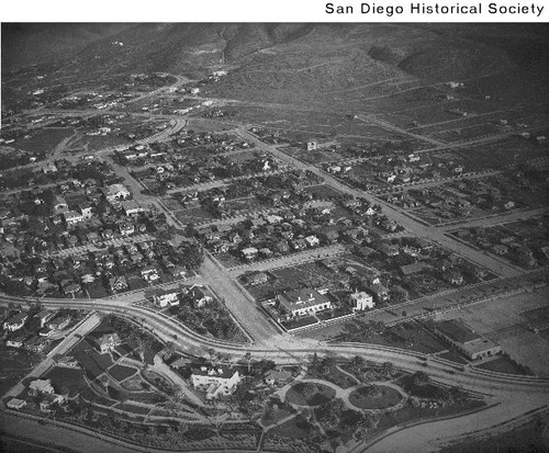 Aerial view of La Jolla and Scripps Mansion — Calisphere
