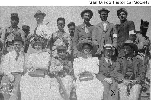 Dr. Harry Wegeforth with members of the Red Cross and Mexican soldiers ...