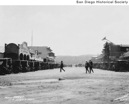 Street view of Main Street in Tijuana, Mexico — Calisphere