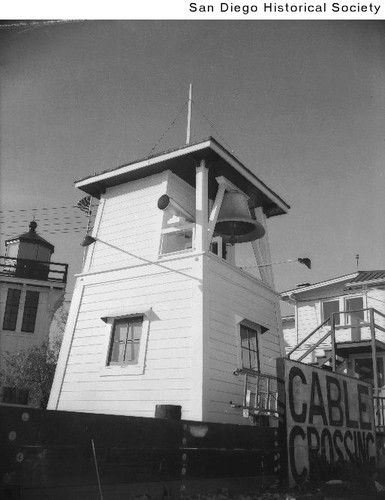 Foghorn and bell in a tower near the light at the Ballast Point ...