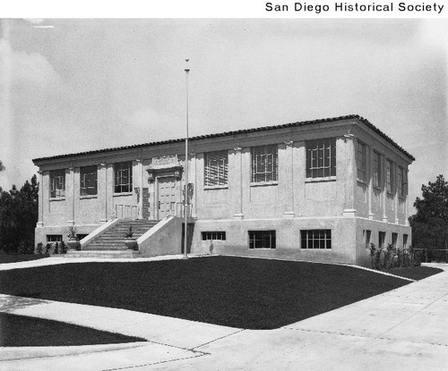 Exterior of the San Diego Fire Alarm Station in Balboa Park — Calisphere