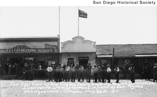 Mexican rebels outside the headquarters of rebel General Caryl Ap Rhys ...