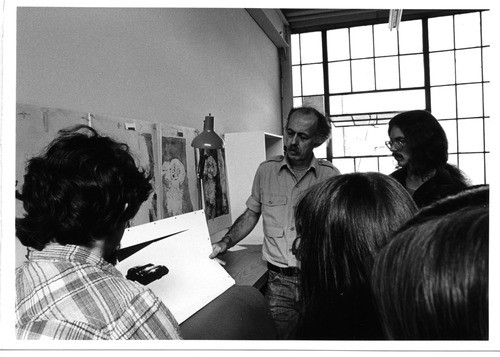 Charlie Gill with students — Calisphere