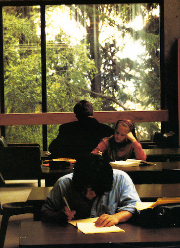 Meyer Library with a view looking out over the Oakland Campus, 1994 ...