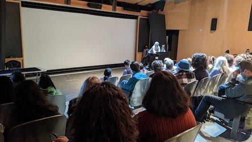 Animation Chair Christoph Steger in Nahl Hall, introducing the 2022 ...