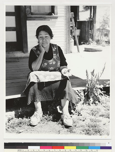 Maude Bateman Boggs, basketmaker, at her home — Calisphere
