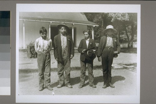 4 school boys: Philip Lack, Hiram Lack (?), Robert Blodgett, Freddie ...