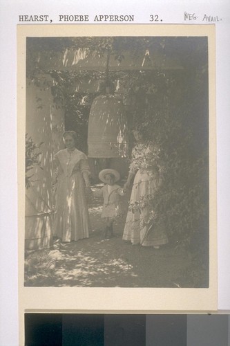 [Phoebe Apperson Hearst with grandson and woman.] — Calisphere