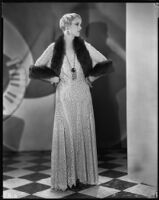 Peggy Peggy Hamilton modeling a long lace dress from Jean Swartz's ...