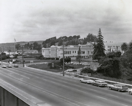 Photograph of the Hayward Union High School building which houses the ...