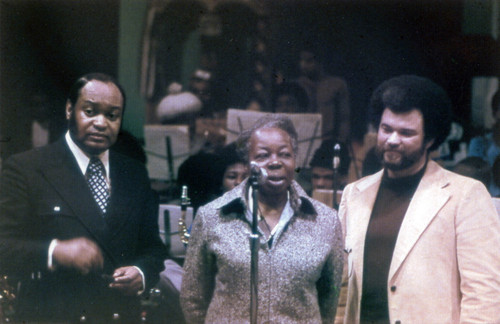 Dr. Carroll Green (l), Ruth Waddy (c) and Claude Booker (r) — Calisphere