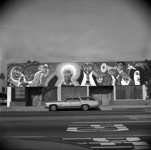 Elliott Pinkney mural from across the street — Calisphere