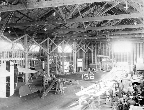 Assembly and alignment hanger, Naval Air Station North Island, 1918 ...