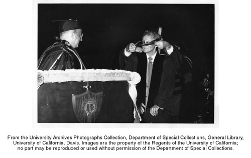 Commencement, President Clark Kerr and Max Kleiber receiving honorary ...