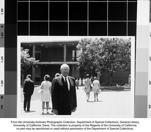 Wellman Hall, Harry Wellman in foreground — Calisphere