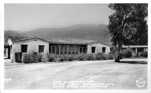The Library at Olive View Sanatorium, Olive View, California — Calisphere