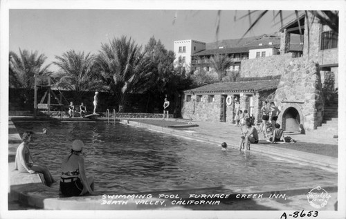Swimmng Pool, Furnace Creek Inn, Death Valley, California — Calisphere